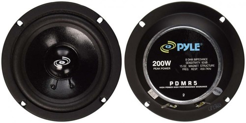 Pyle 5 Inch Woofer Driver - Upgraded 200 Watt Peak High Performance ...