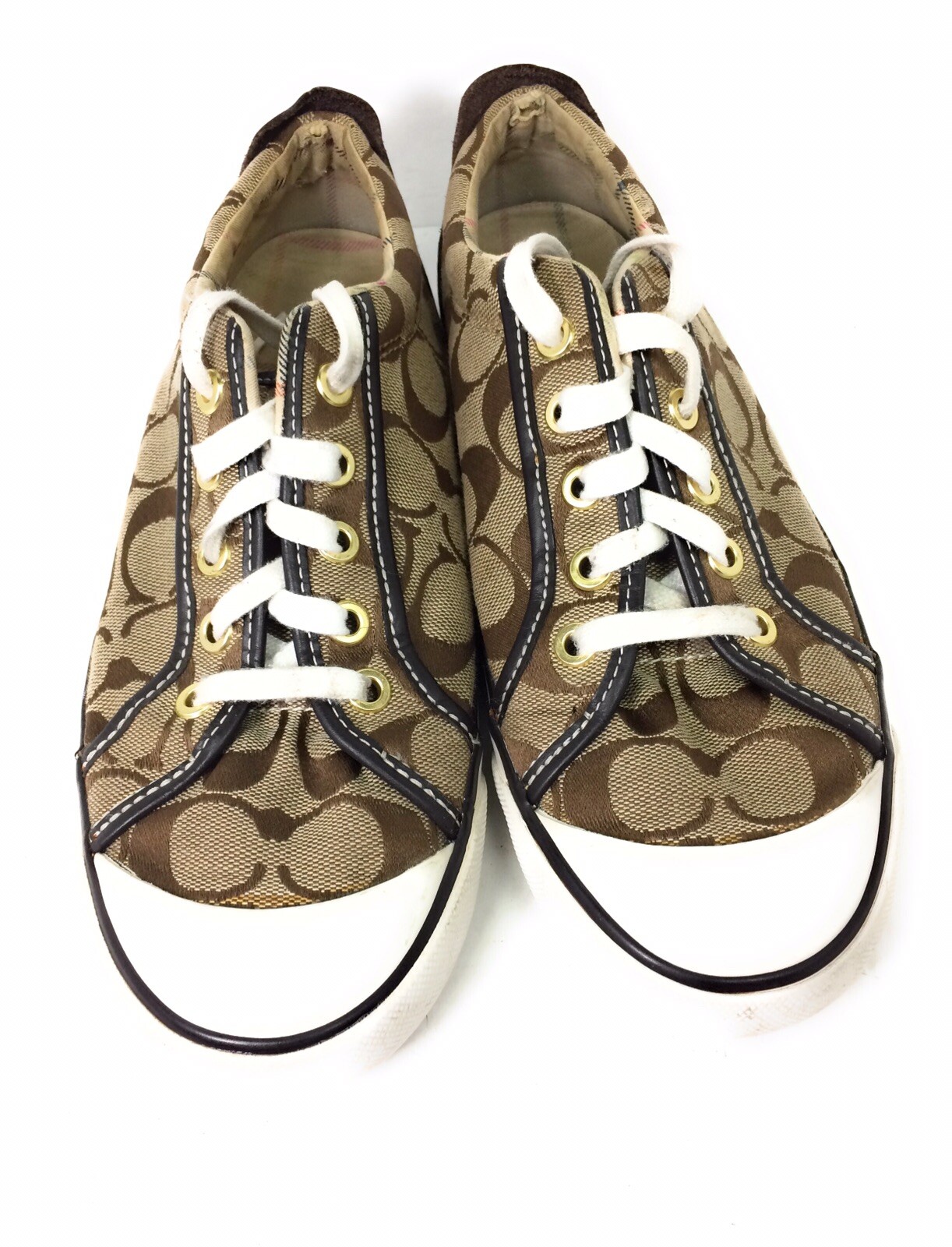 Coach Womens Canvas Sneakers Signature Laceup Size 8.… - Gem