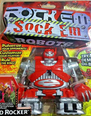 🎀*RARE* Rock Em Sock Em Robots RED ROCKER Robot Handheld Game *NEW ...