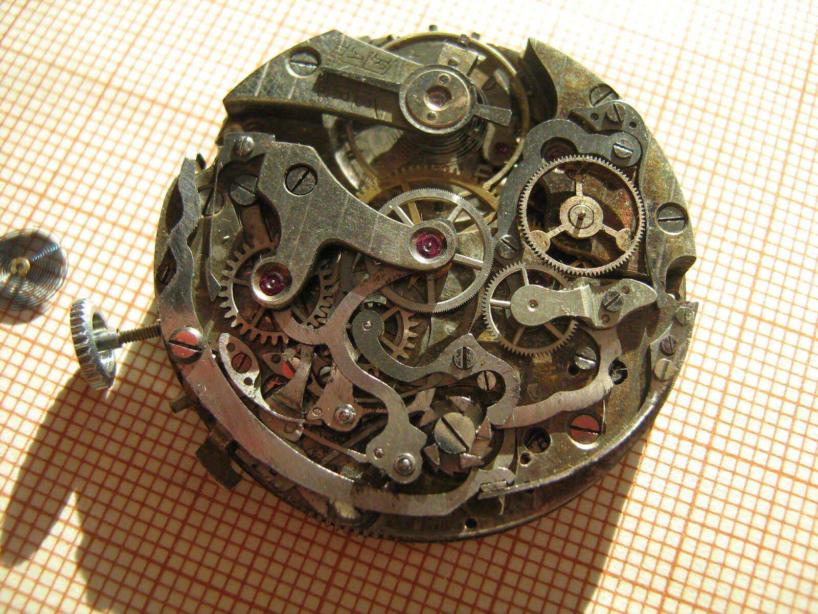 Hahn Landeron 15,5 mono-rattrapante chronograph movement for repair,35 ...
