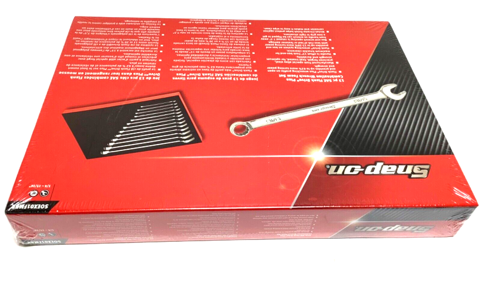 Snap-on SOEX01FMBR 1/4" thru 15/16" 12-pt Flank Drive Plus Combo Wrench ...