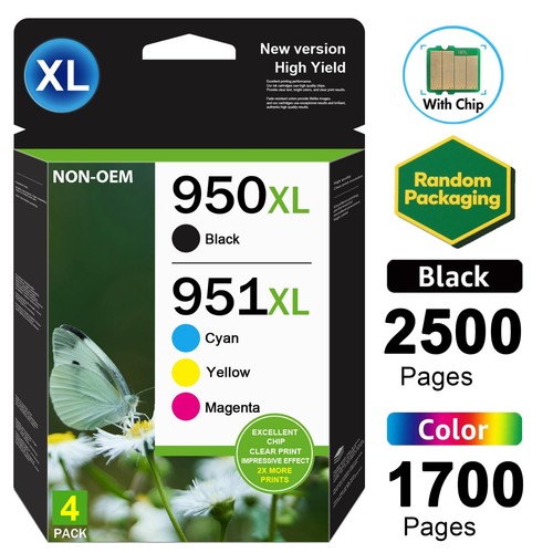 4PK 950XL 951XL Ink Cartridge For HP OfficeJetPro 8610 8620 8100 8630 ...