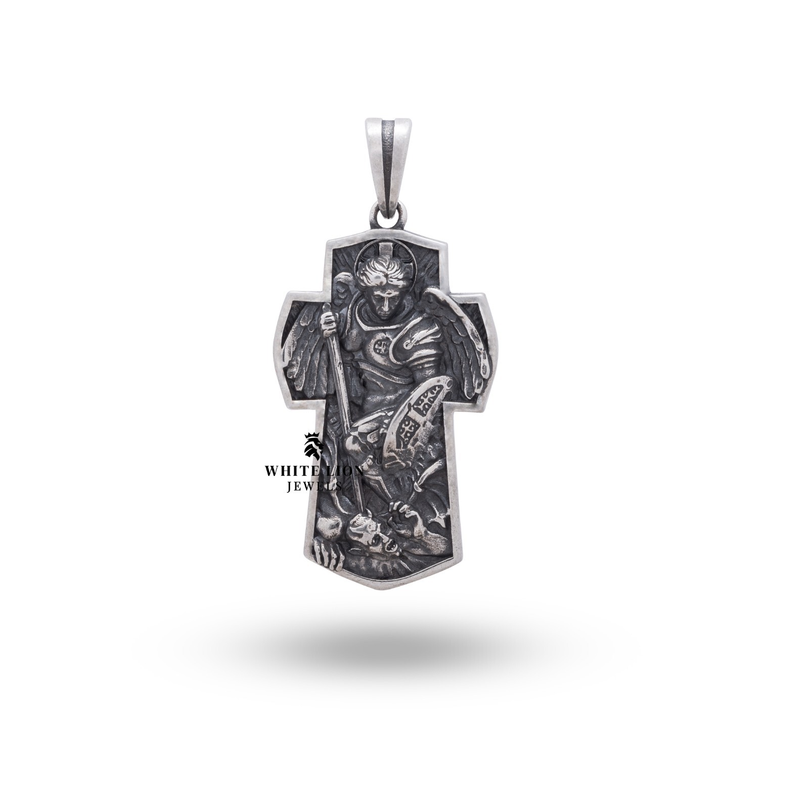 St Michael Archangel Cross God Army Commander Orthodox Shield Pendant ...