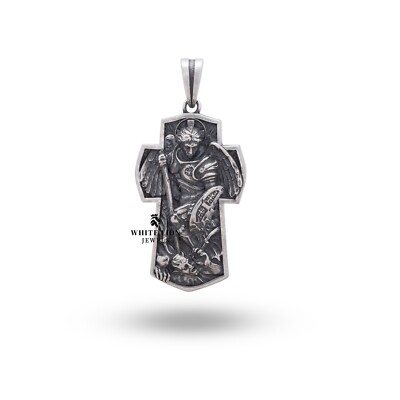 St Michael Archangel Cross God Army Commander Orthodox Shield Pendant ...