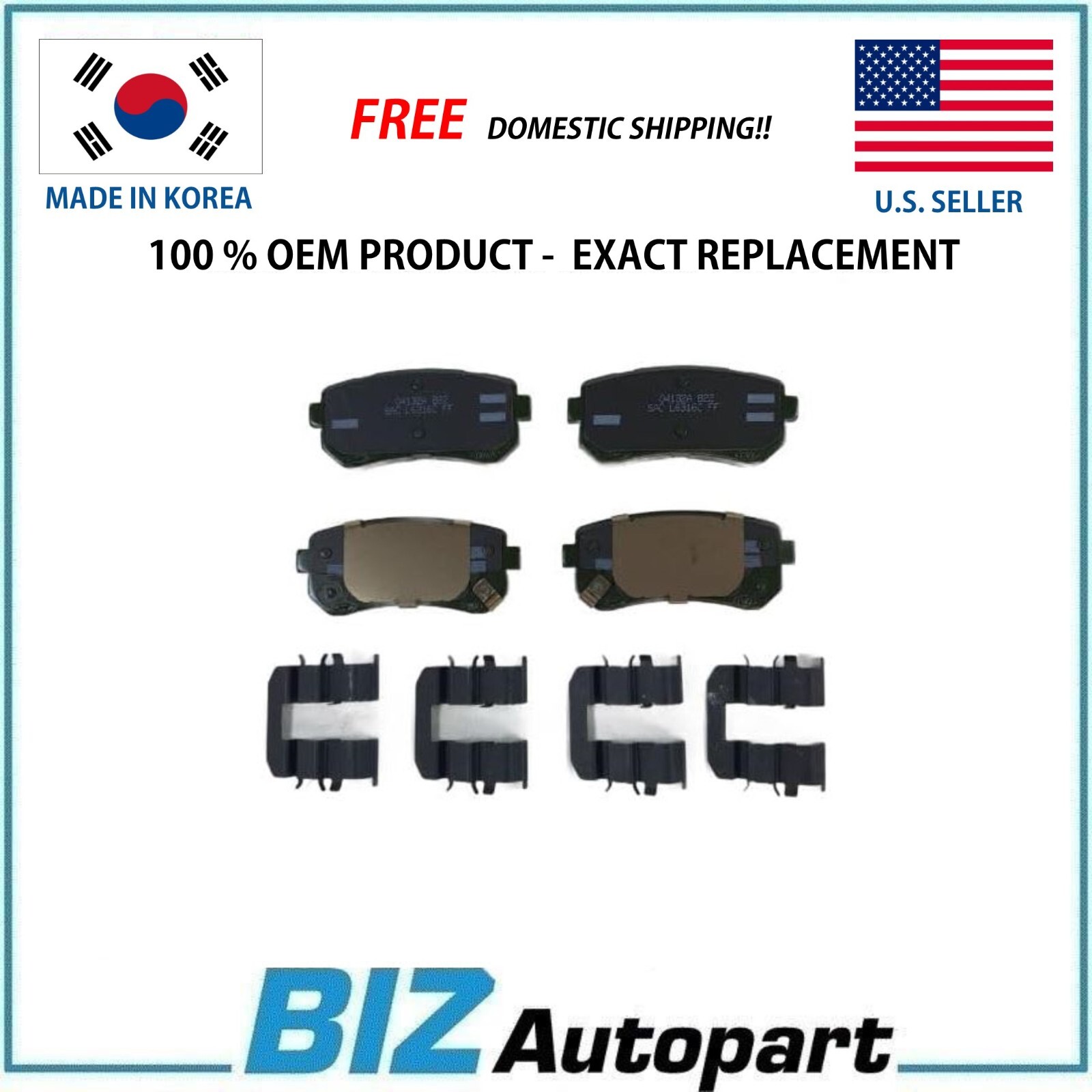 GENUINE!! REAR PADS BRAKE FOR HYUNDAI 2015-2016 SONATA OE# 58302-C2A10 ...