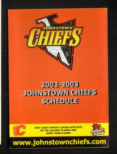 Johnstown Chiefs 2002-03 Pocket Schedule CTC ECHL | eBay