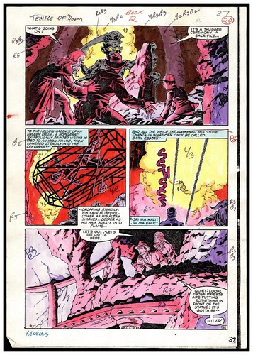 INDIANA JONES AND TEMPLE OF DOOM #2 COLOR GUIDE PAGE HAND COLORED MOLA ...