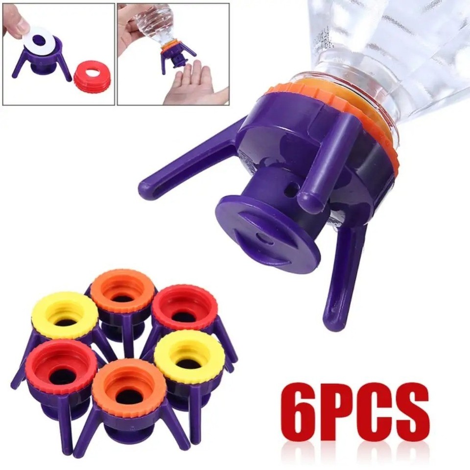 6-Pack Bottle Emptying Kit Dispenser Cap for Shampoo Lotion Conditioner ...