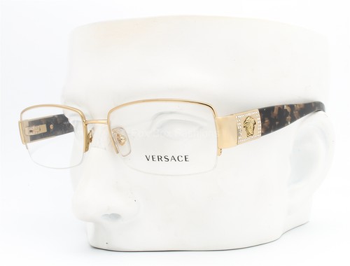 Versace VE1175B 1002 Semi Rimless Eyeglasses Glasses Polished Gold 53mm ...