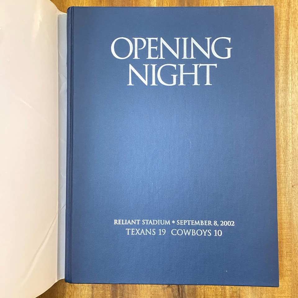 Opening Night Book Houston Texans NFL Debut, Carter Toole Signed by Don ...