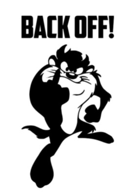 TAZ BACK OFF VINYL DECAL STICKER WILEY FUNNY FINGER FOR CAR TRUCK JEEP ...
