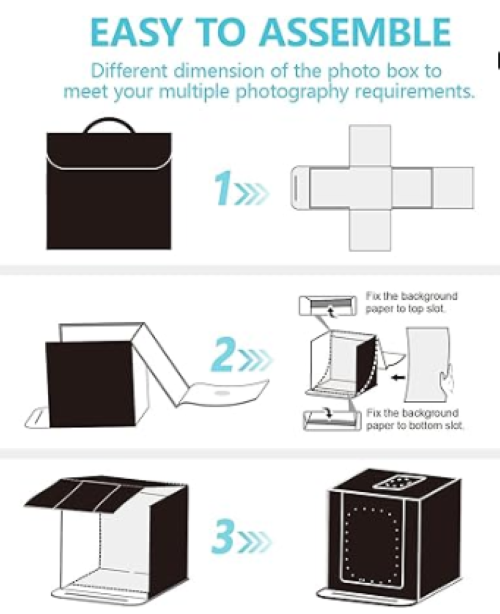 Samtian Portable Light Box 16 X 16 Inch Box Cube Adjustable Light Tent ...