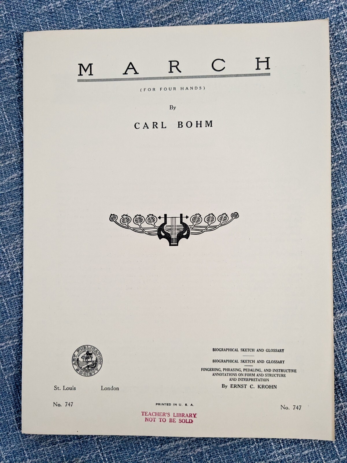 March - 4 Hands by Carl Bohm (Art Publication Society 1931) | eBay