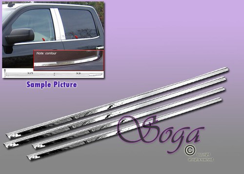 FOR CHEVY SILVERADO GMC SIERRA CREW CHROME STAINLESS STEEL WINDOW SILLS ...