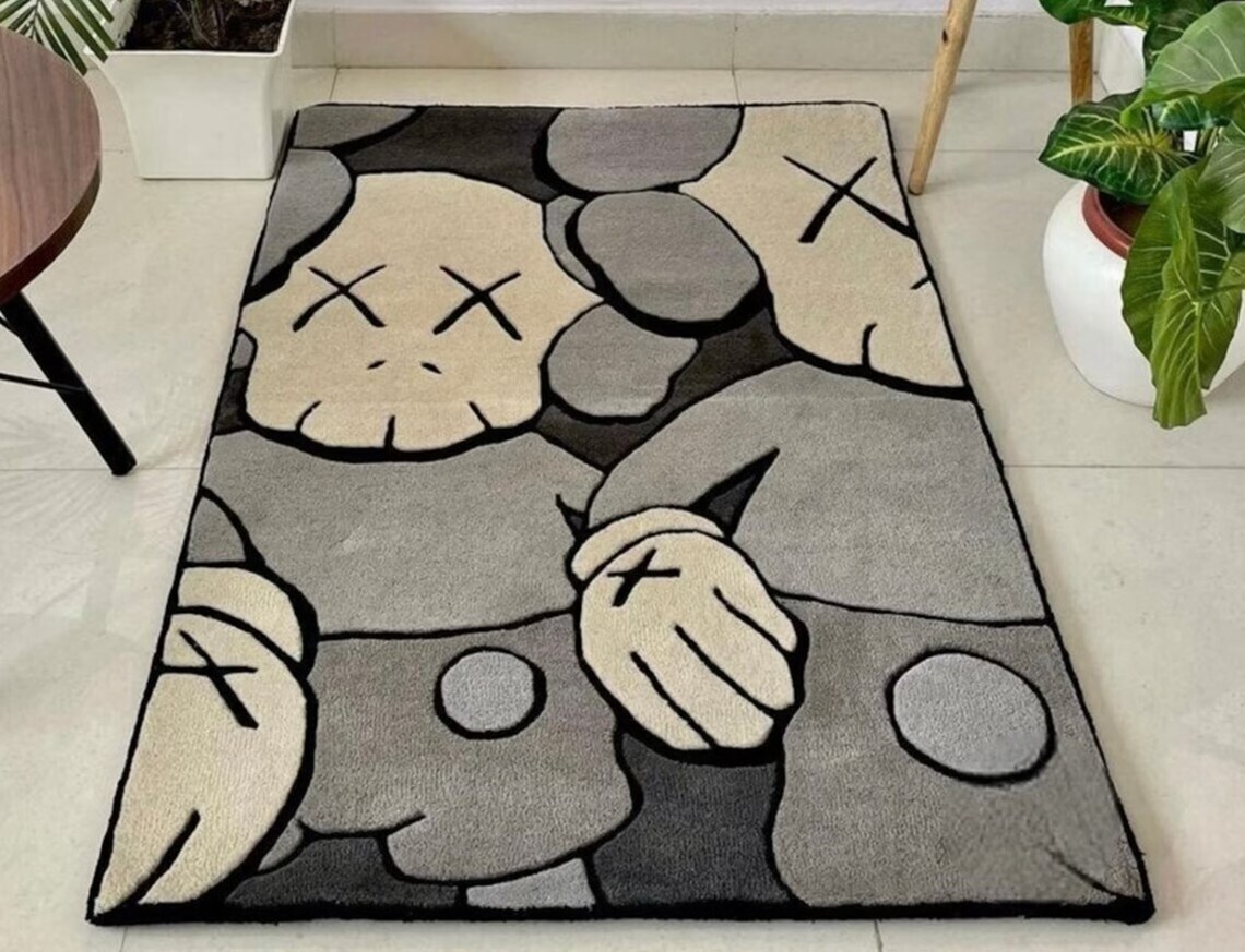 Kaws design Hand tufted Wool Area Rug New Trending Rug Colorful high ...