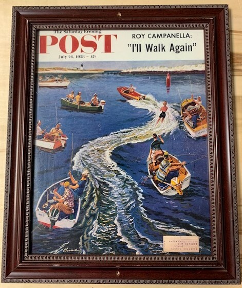 Picture Saturday Evening Post Cover Print 13" x 16" x 1" Framed Glass ...