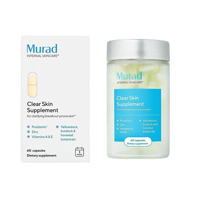 Murad Clear Skin Supplement 60 Capsules EXP 10/2024 Breakout Prone Skin ...