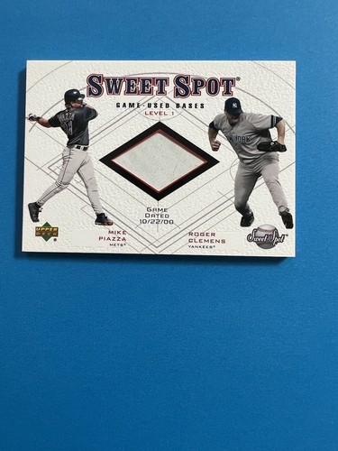 Roger Clemens Mike Piazza 2001 Upper Deck Sweet Spot Game-Used Bases ...