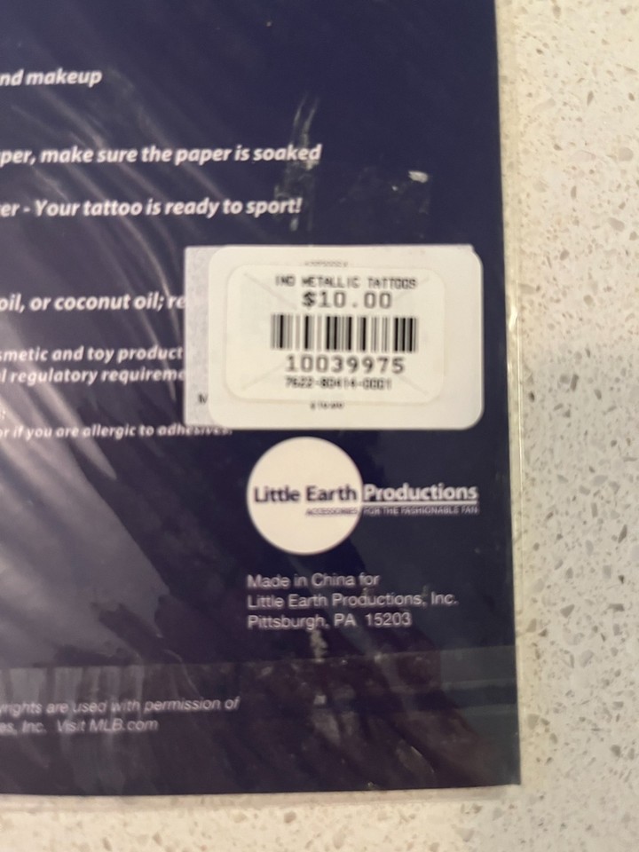 CLEVELAND INDIANS Temporary Face/Body Tattoos, Guardians Metallic TWO ...