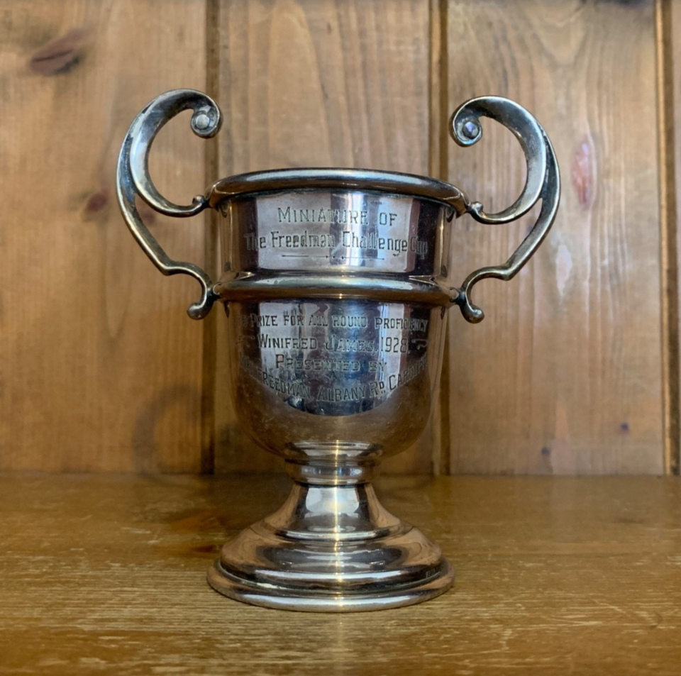 1928 Cardiff vintage silver plate trophy, trophies, trophy, loving cup ...