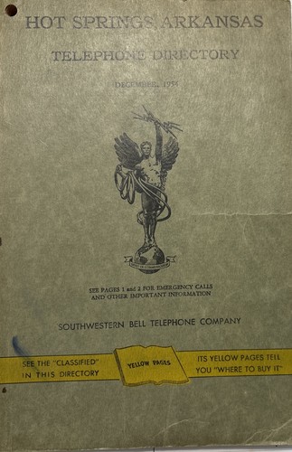 1954 Hot Springs Arkansas Telephone Directory Phone Book | eBay