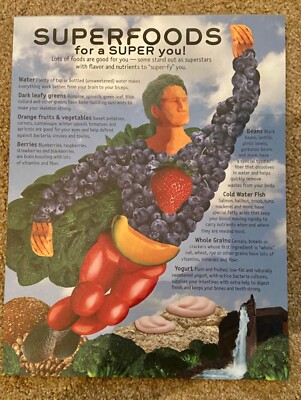 Super Foods for a Super You double sided teaching handout tablet of 46 ...