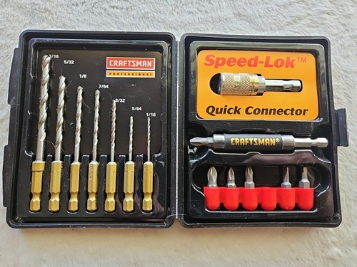 Vtg. Craftsman Professional Speed-Lok Quick Connector Drill Bit Set USA ...