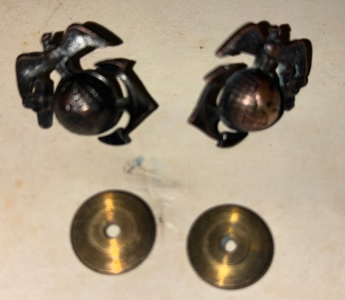 Pre WW1 USMC Marine Corps EGA Set Eagle Globe Anchor Antique Rare Brass ...