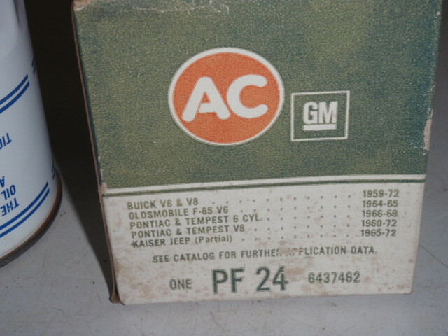 Pontiac Oldsmobile Buick Oil Filter GM 6437462 AC Delco Pf24 for sale ...