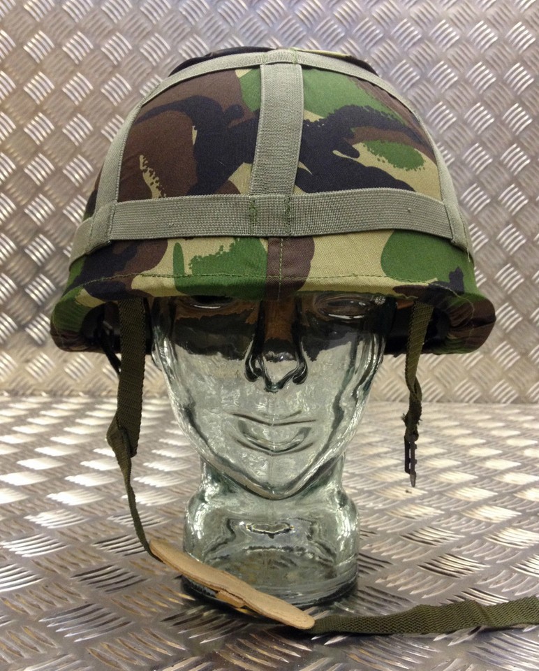 Genuine British Army Woodland Camo DPM Helmet Cover. Size Adjustable ...