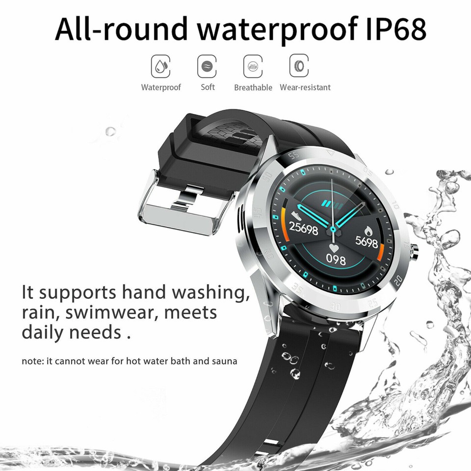Waterproof Bluetooth Smart Watch Phone Mate Heart Rate Tracker For iOS ...