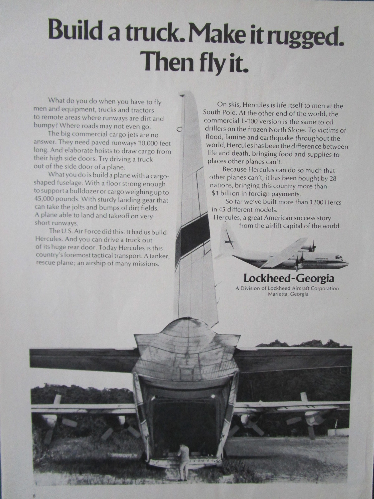 5/1973 PUB LOCKHEED GEORGIA HERCULES TACTICAL AIRFREIGHTER FRET ...