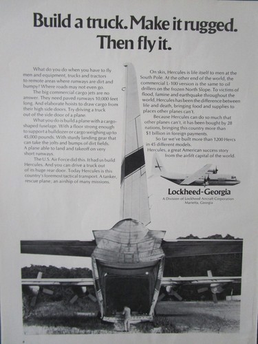 5/1973 PUB LOCKHEED GEORGIA HERCULES TACTICAL AIRFREIGHTER FRET ...