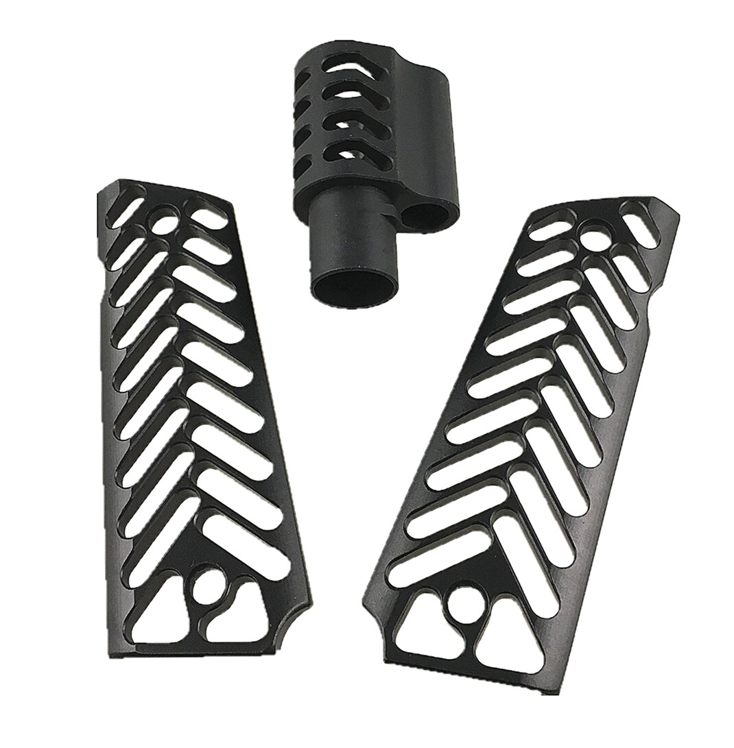 DB TAC 1911 Muzzle Brake With Skeleton Aluminum 1911 Grips Fit Gov. and ...