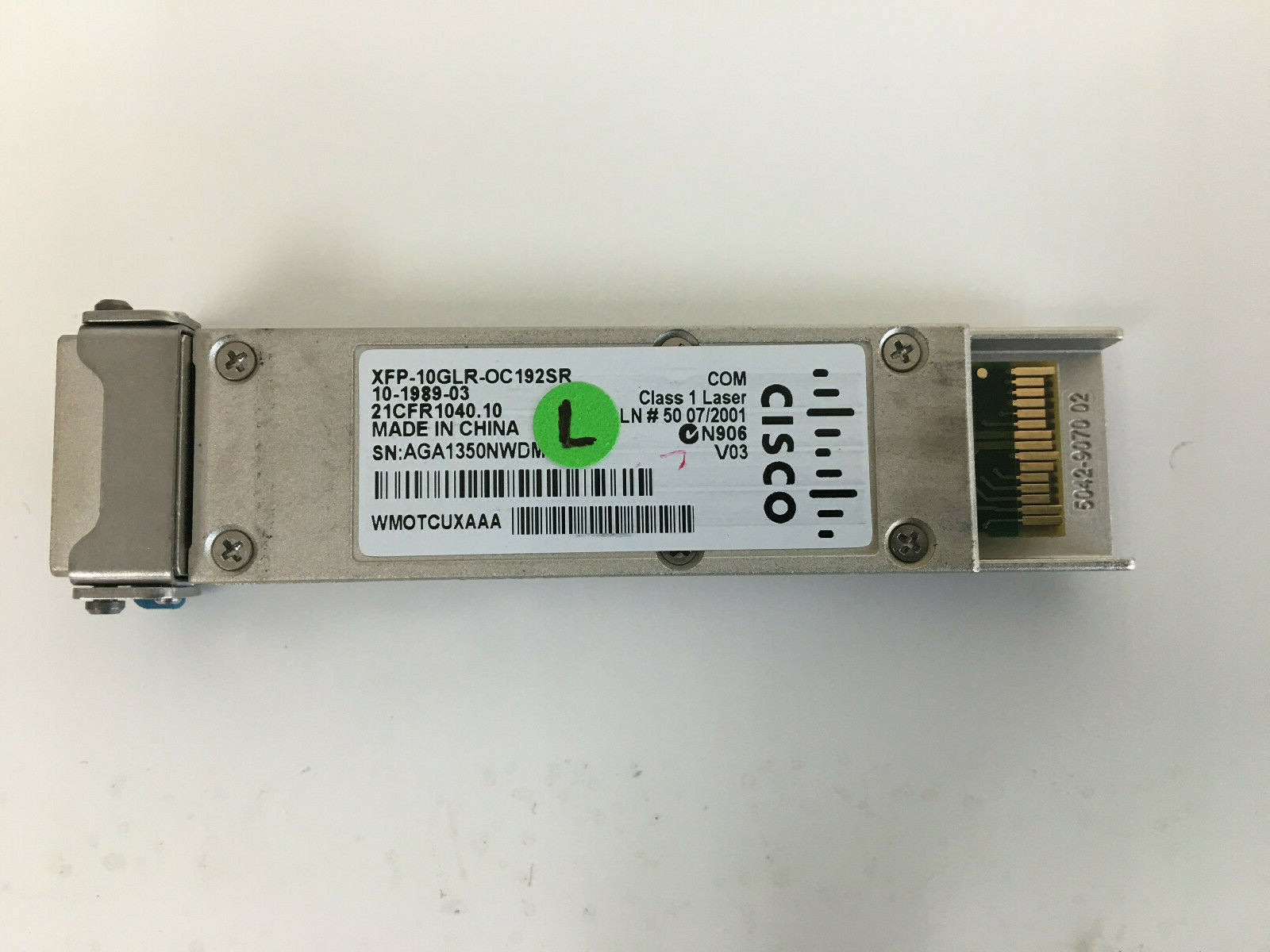 XFP-10GLR-OC192SR Cisco MultiRate 10GBASE-LR/-LW SR-1 XFP Module *USED ...