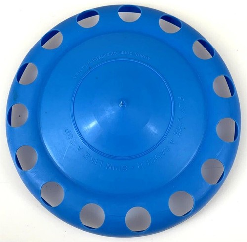1 Vintage 1970s Amsun UFO Disc frisbee Zoom Top Space Ship Blue FLYING ...