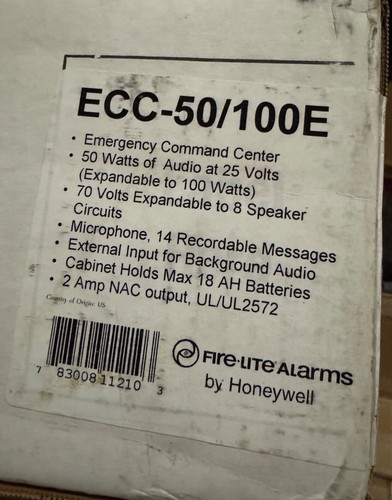 Fire-Lite ECC-50/100E Single Speaker Emergency Voice Evacuation System ...