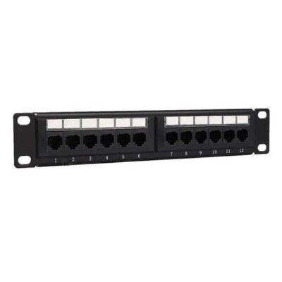 Wirepath WP-CAT5E-PP-12 Rack Mount 12-Port RJ-45 Cat 5e Patch Panel ...