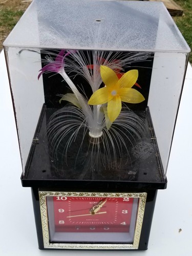 Vintage Telesonic Fiber Optic Flower Rotating Light Motion Clock | eBay