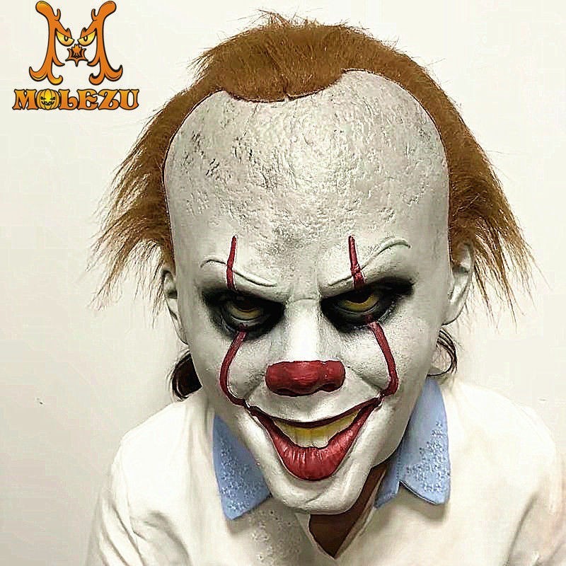 Mask Pennywise Clown Mask Full Head Halloween Cosplay Scary with LED ...
