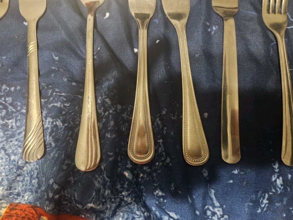 Lot of 13 Dinner Forks Stainless Steel Flatware Pre Owned | eBay