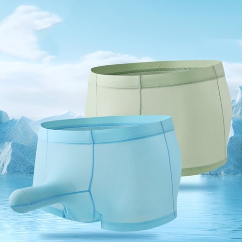 Fashionable Ice Silk Men's Boxer Shorts Soft Underwear Bulge Boxers ...
