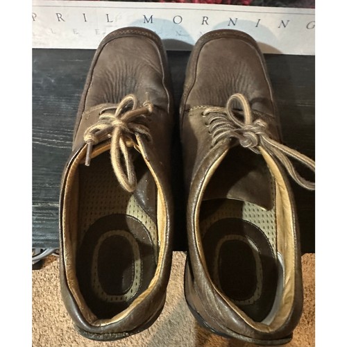Born Mens Derby Shoes Brown Leather Lace Up Slip Resistant Round Toe 12 ...