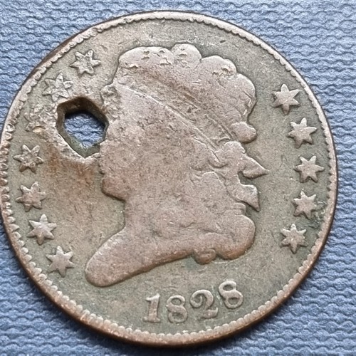 1828 Classic Head Half Cent 1/2c Copper Type Coin Circulated Details ...