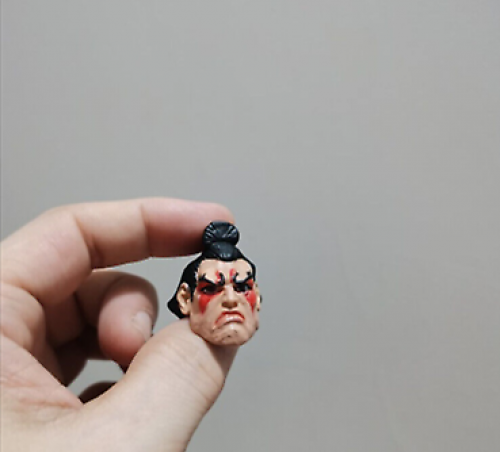 1:12th Japanese Sumo Man Head Sculpt Carved Fit 6in Male Action Figure ...