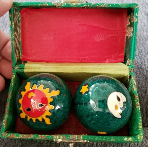 Vintage Chinese Iron Ball Direction Meditation Relaxation Stress Relief ...
