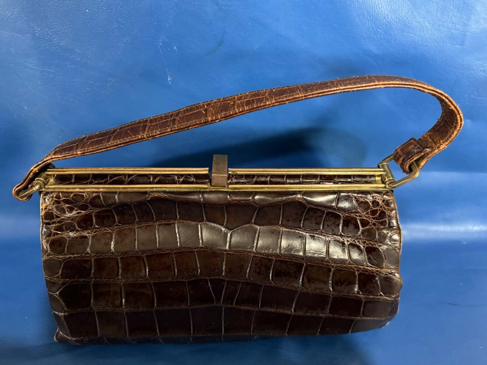 Vintage 1950s Talon Alligator Purse Handbag - Gem