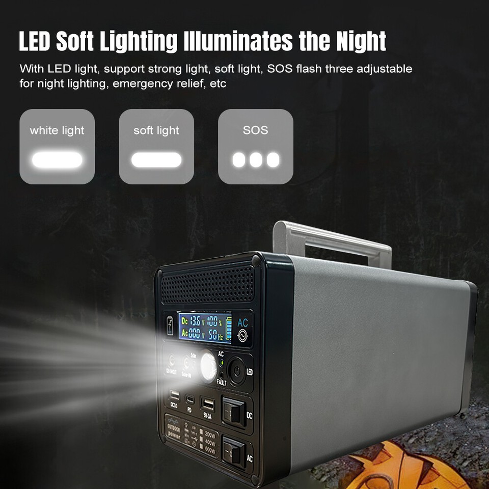 Portable Power Station 400W 256Wh Solar Generator AC DC Charger with ...