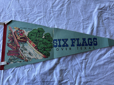 Large Vintage ~ Six Flags over Texas Souvenir Felt Pennant (ripped) | eBay