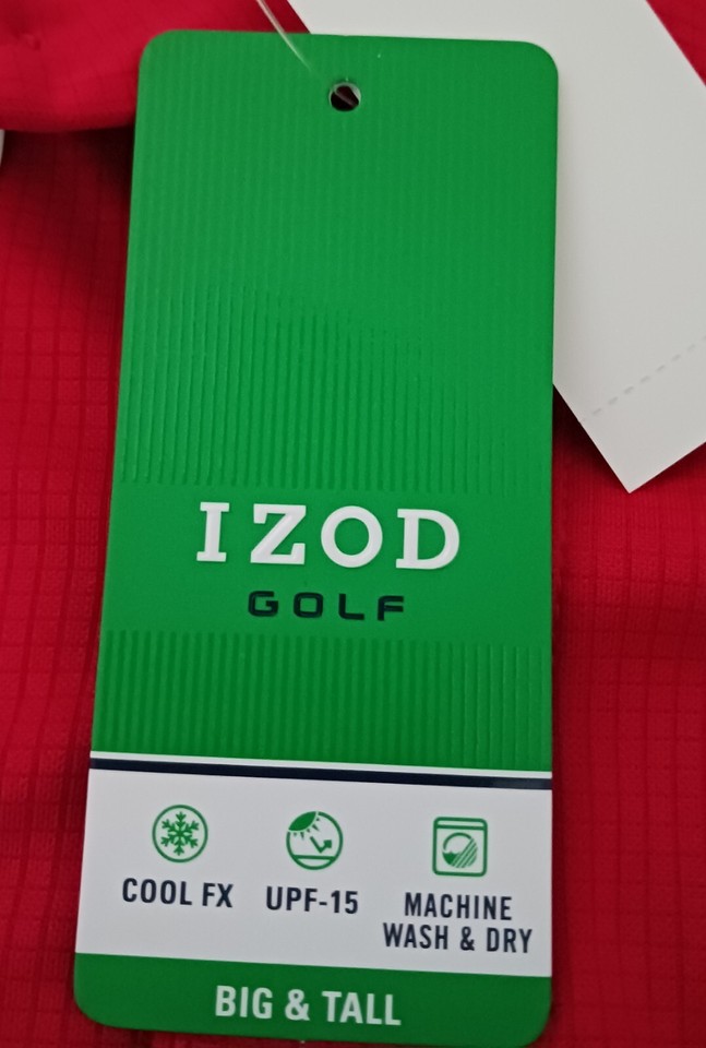 NEW Mens Izod Golf Polish Red Polo Shirt shirt 3XL TALL 14056153092| eBay